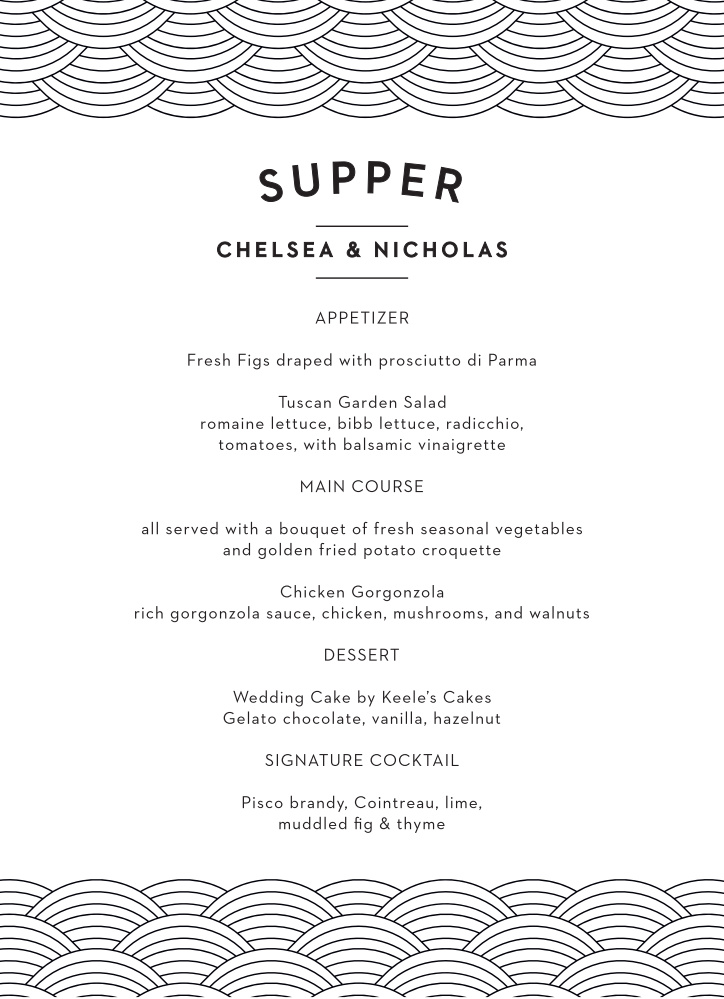 Seattle Skyline Wedding Menus by Basic Invite
