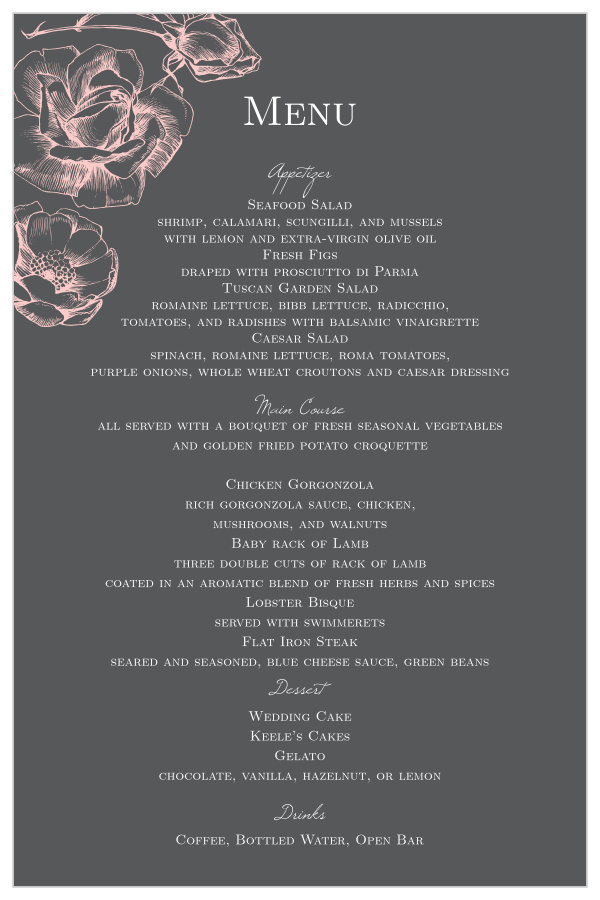 Illustrated Rose Wedding Programs by Basic Invite