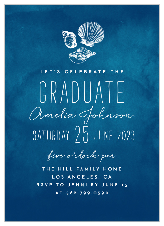 Seaside Seashells Graduation Announcements by Basic Invite