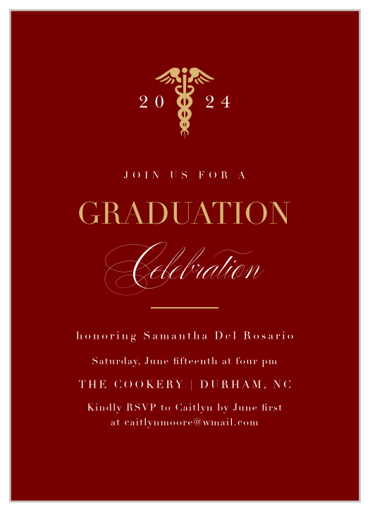 Residency Graduation Announcements & Invitations - Match Your Color ...