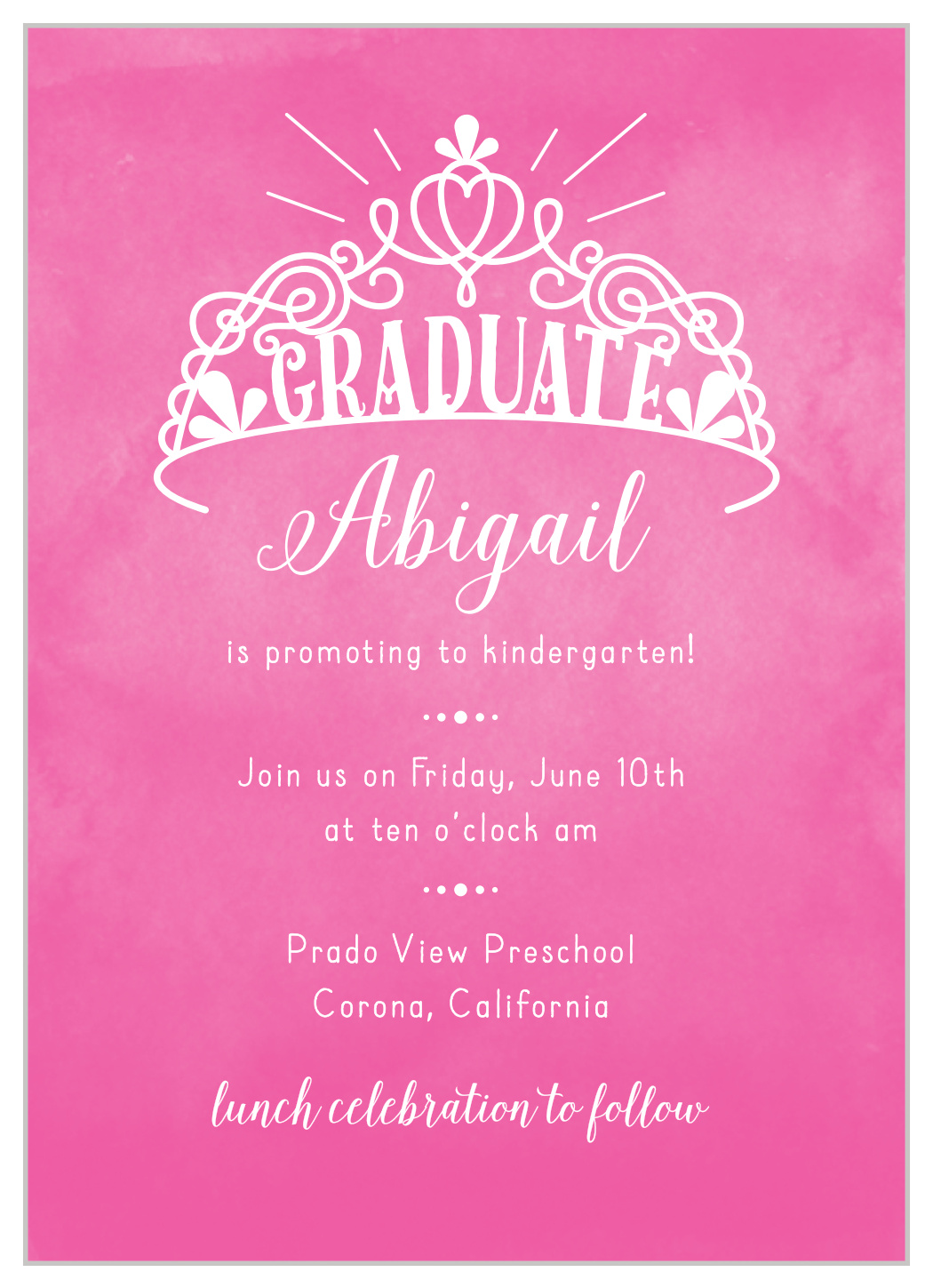 Princess Crown Graduation Invitations by Basic Invite