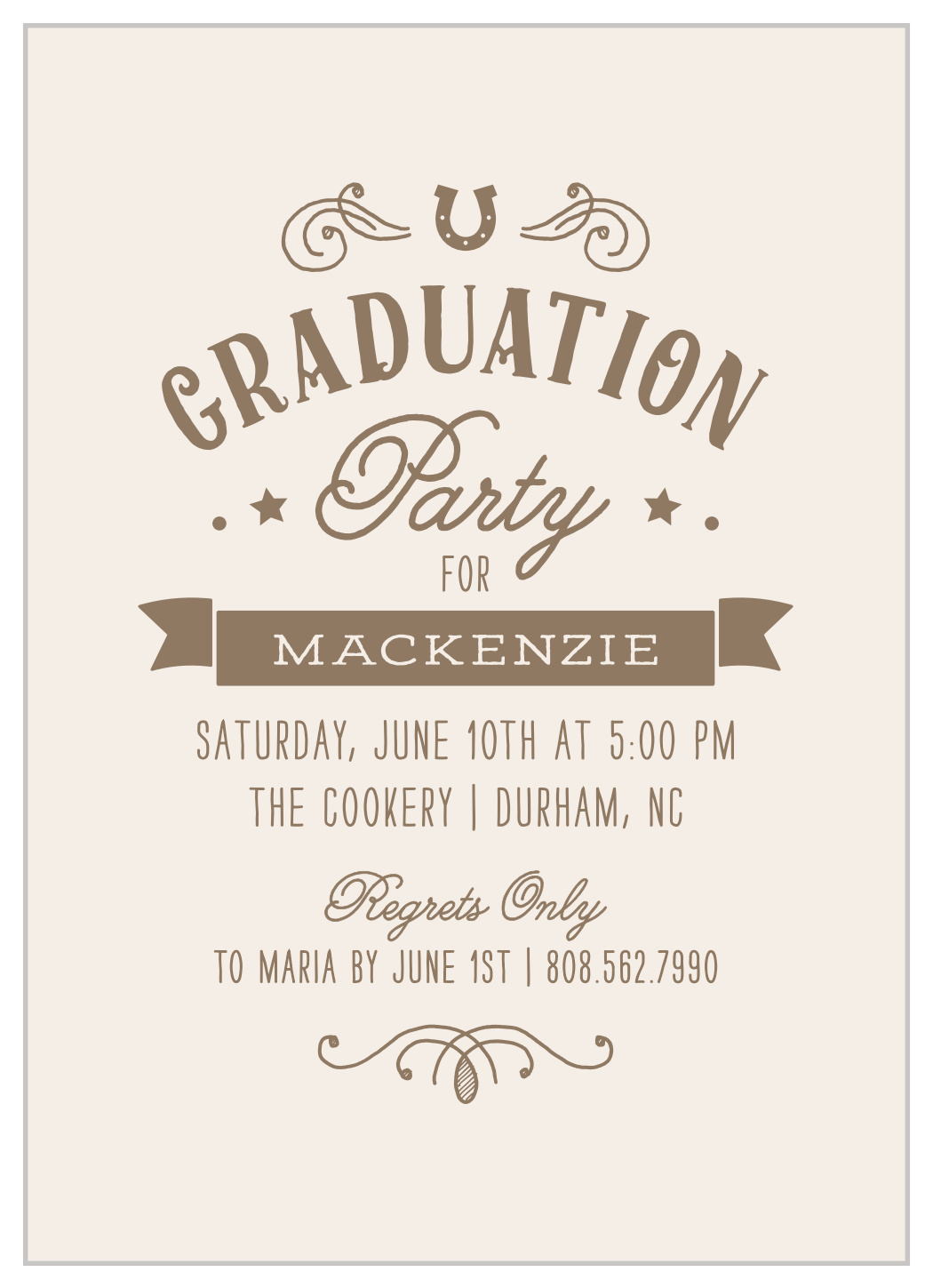 Country Horseshoe Graduation Invitations by Basic Invite