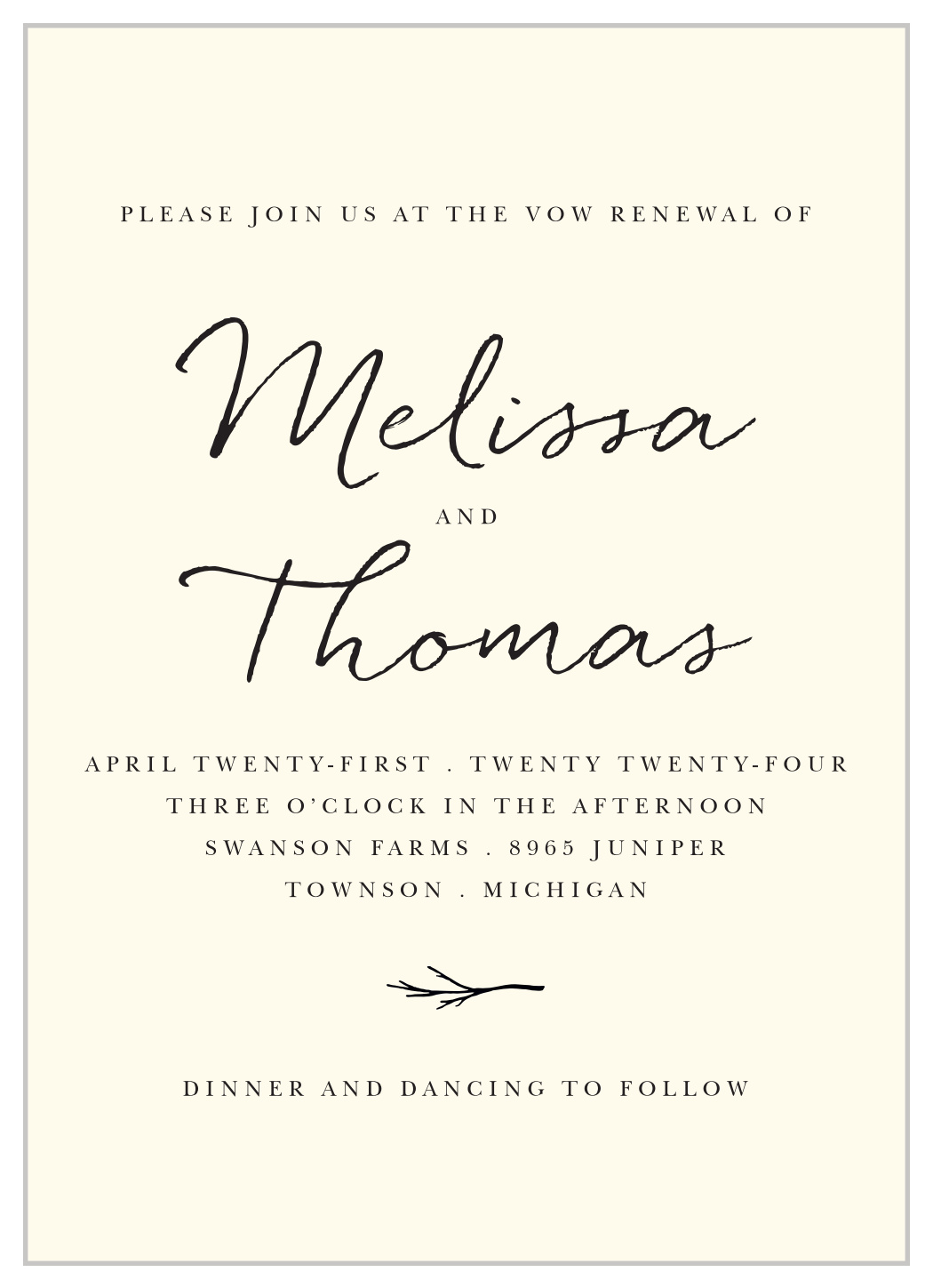 Rustic Twig Vow Renewal Invitations by Basic Invite