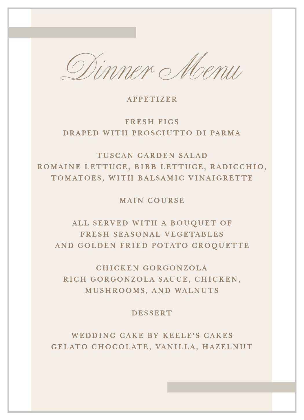 Modern Memories Wedding Menus by Basic Invite