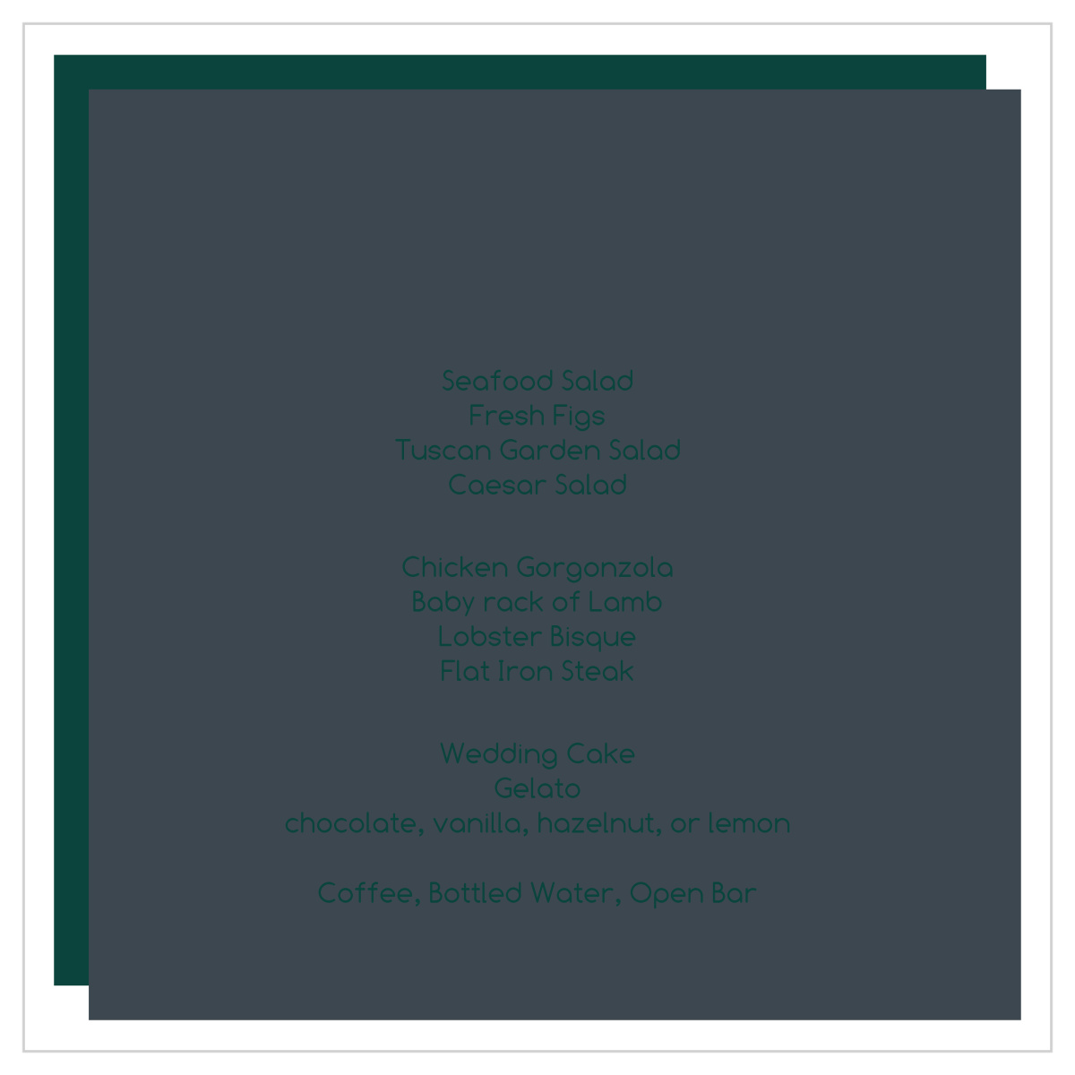 Perfect Ending Springs Wedding Menus by Basic Invite
