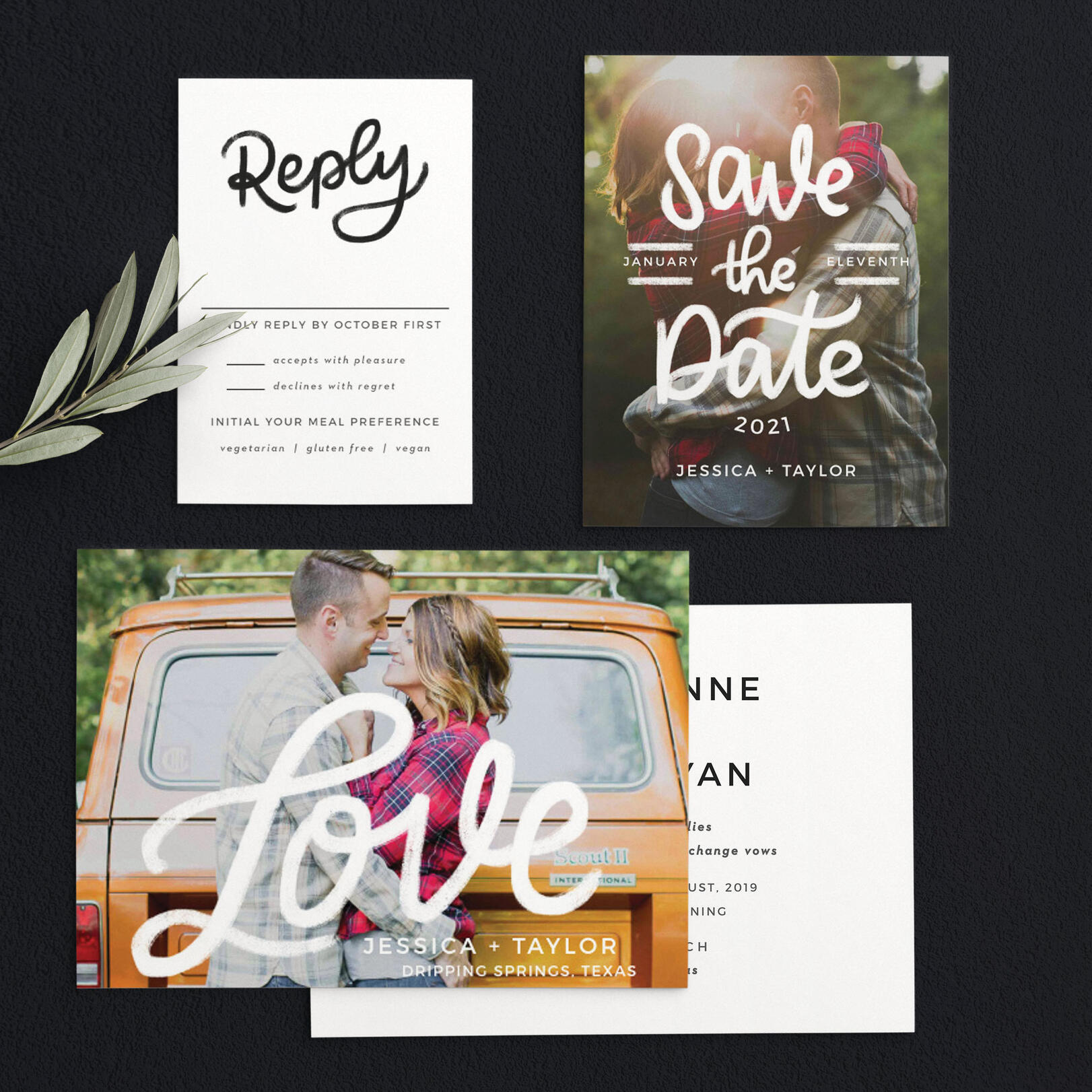 Charming Chalkboard Response Cards by Basic Invite