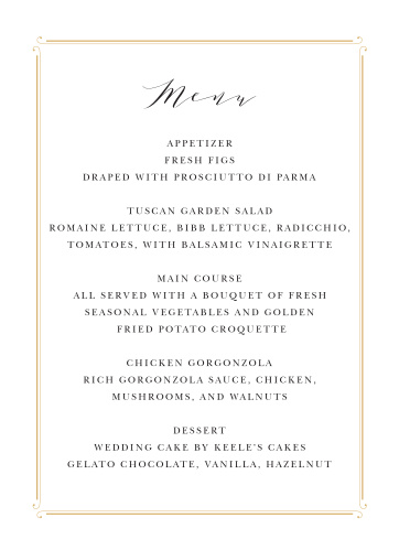 Country Wedding Menus - Match Your Color & Style Free!