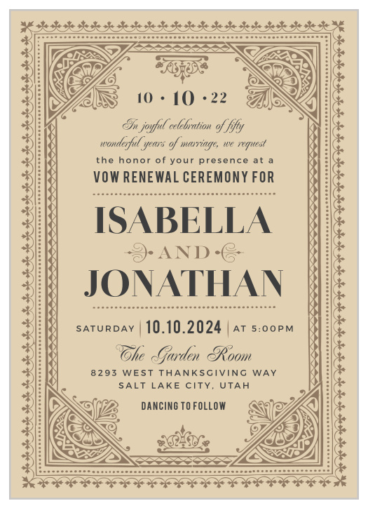 Vow Renewal Invitations | Renew Your Love with Basic Invite