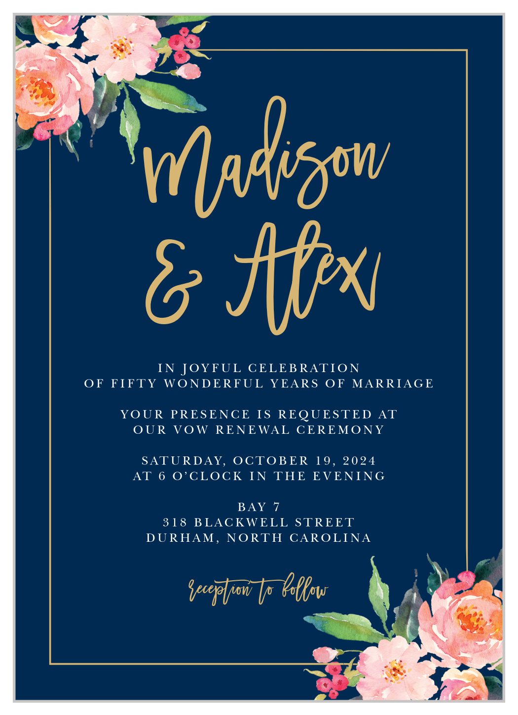 Flourishing Floret Vow Renewal Invitations by Basic Invite
