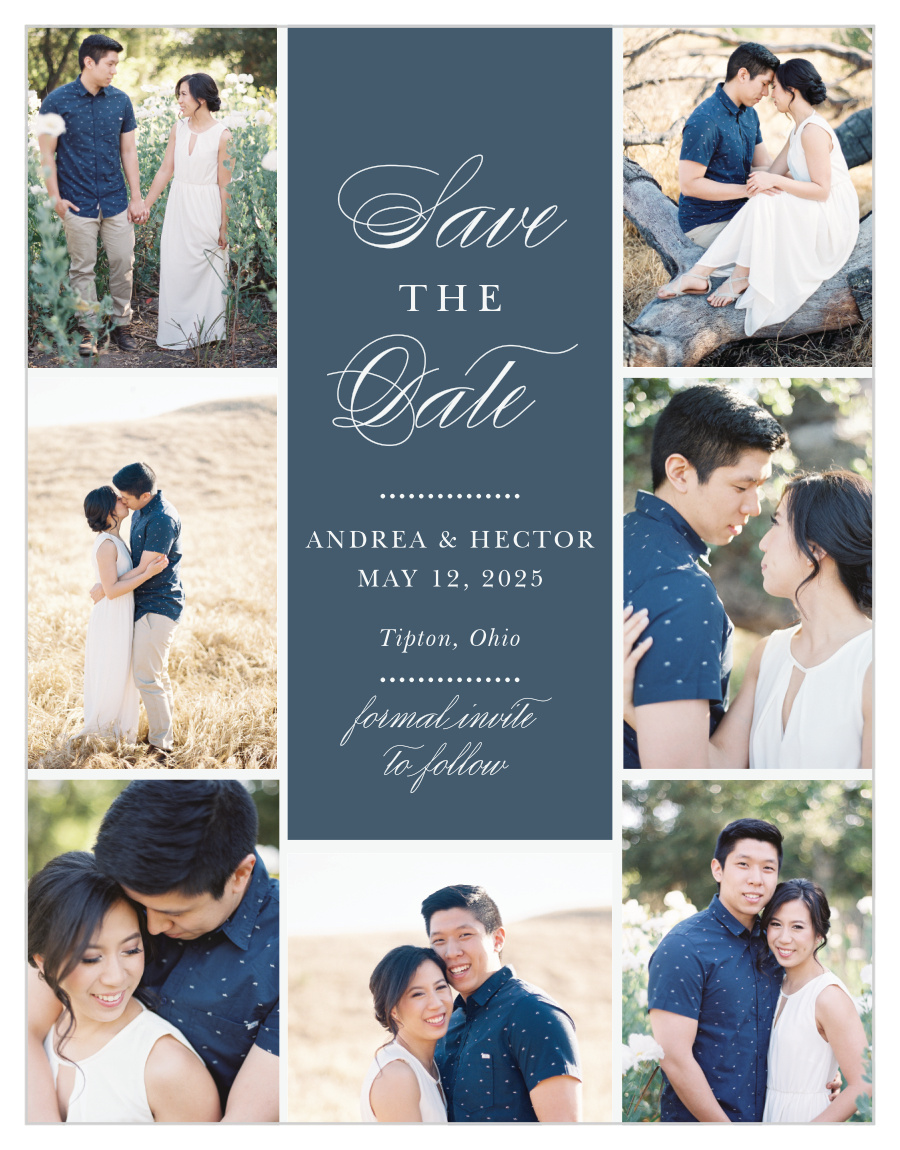 Buttoned Up Save the Date Cards by Basic Invite