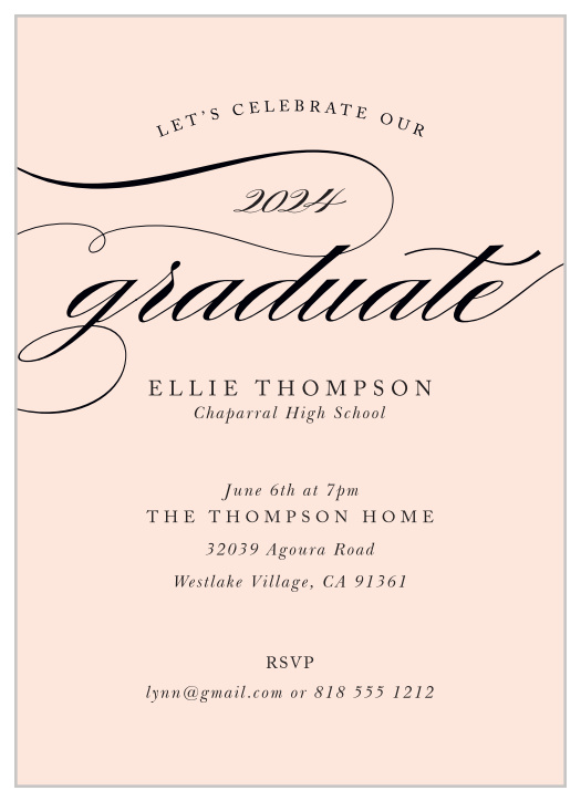 Classic Grad Graduation Announcements by Basic Invite