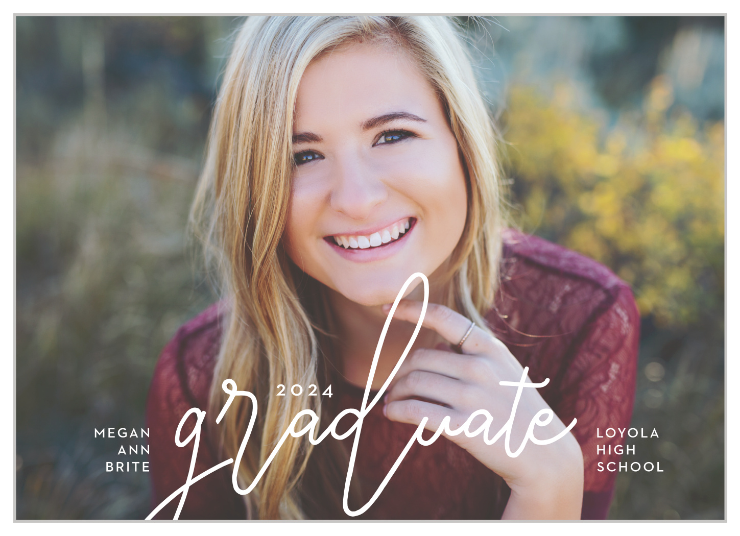 Playful Script Graduation Announcements by Basic Invite