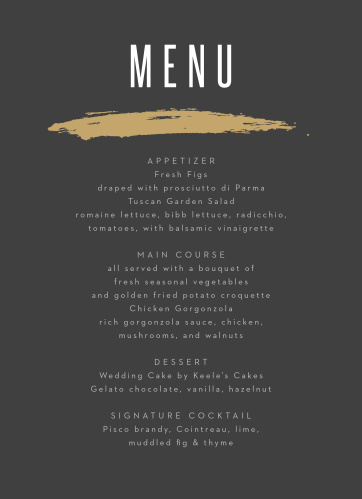 Gilded Strokes Wedding Programs by Basic Invite