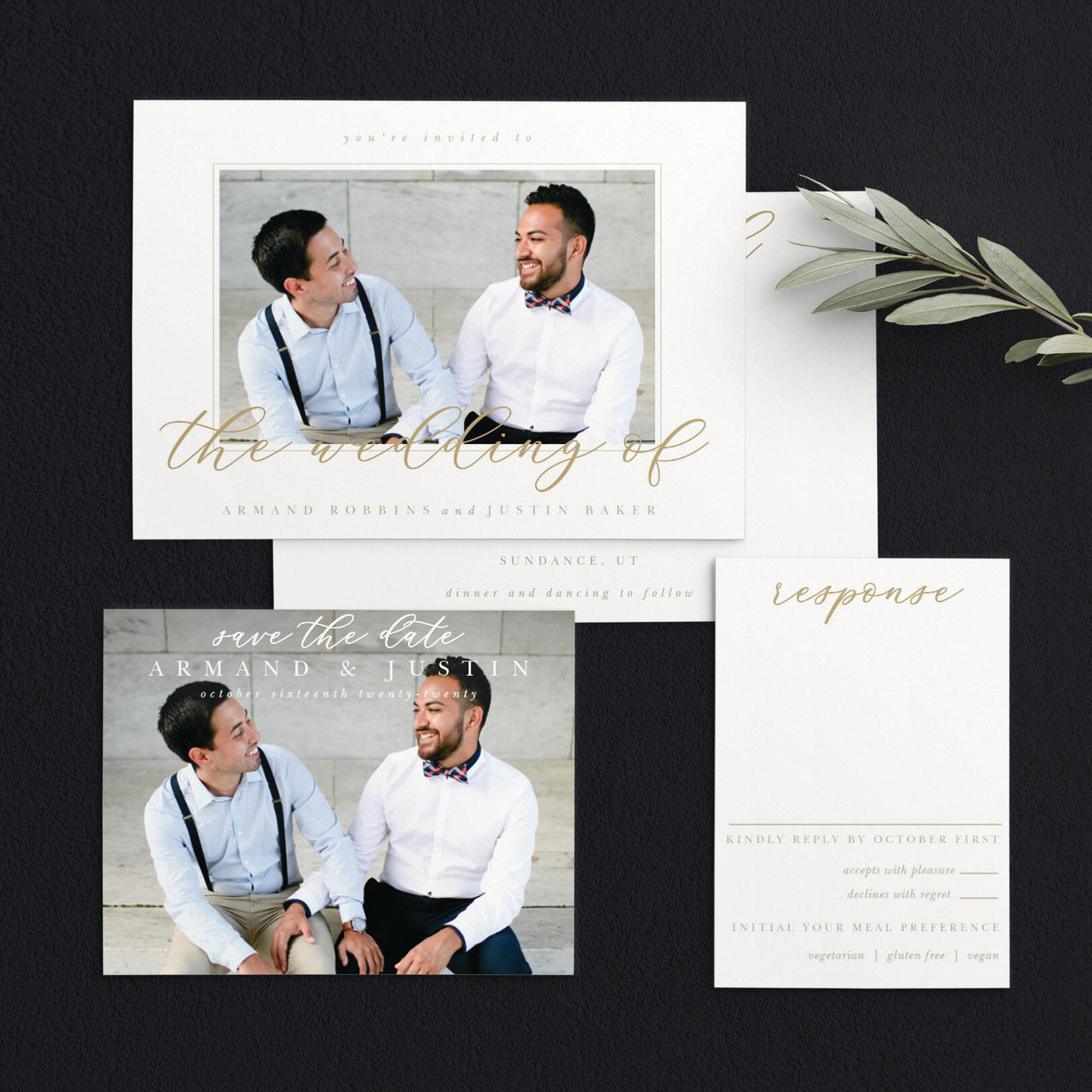 Oversize Script Response Cards by Basic Invite