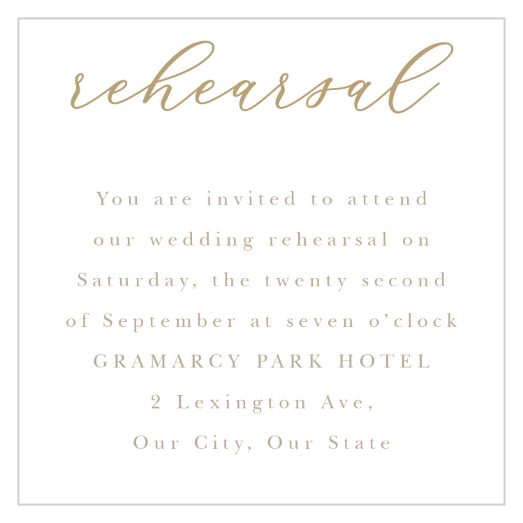 Oversize Script Rehearsal Cards by Basic Invite