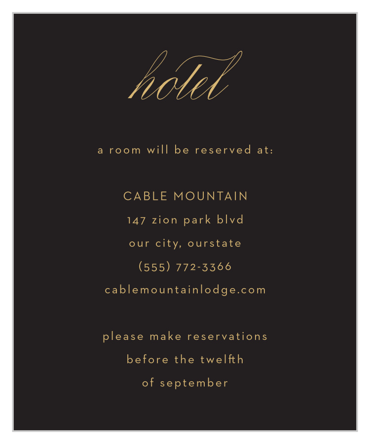 Gilded Leaves Accommodation Cards by Basic Invite