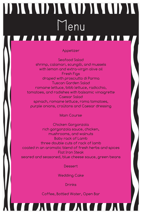 Wedding Menus | Design Your Menu Cards Instantly Online!