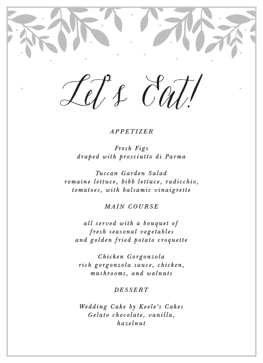 Whimsical Love Birds Wedding Menus by Basic Invite