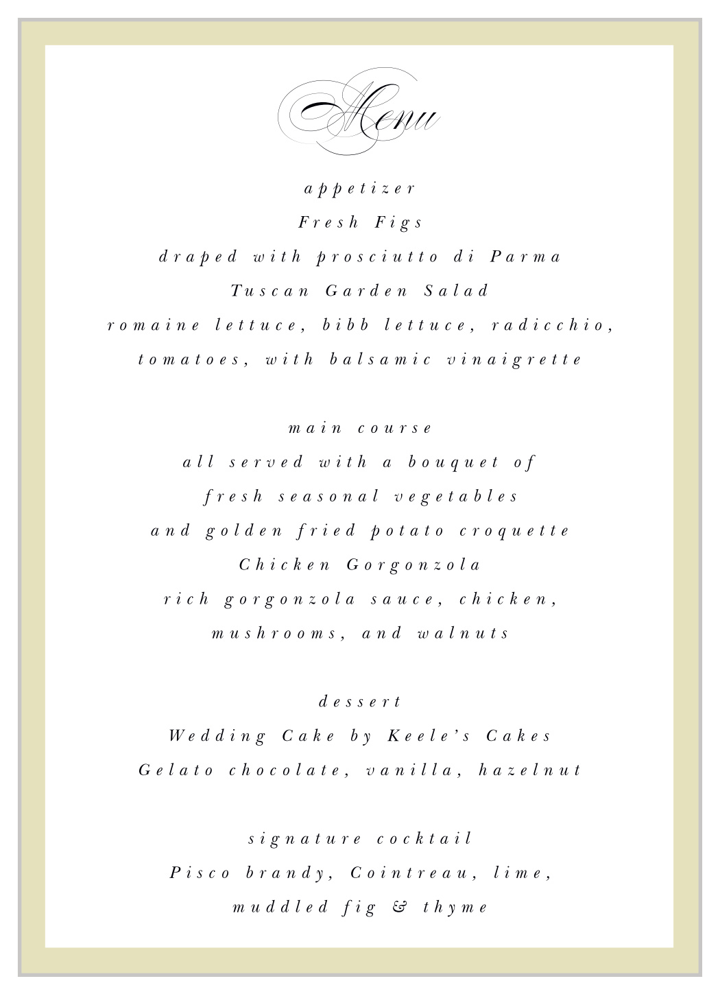 Clean Collage Wedding Menus by Basic Invite