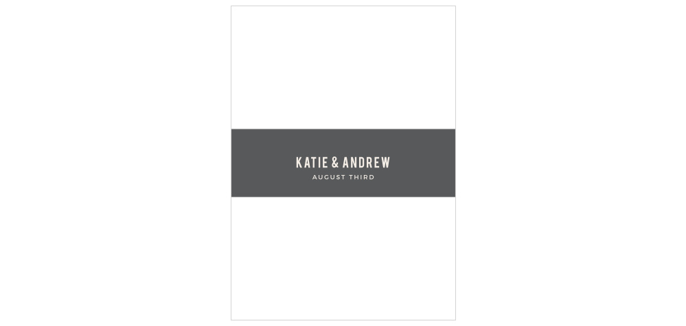 Modern Stamp Wedding Belly Bands by Basic Invite