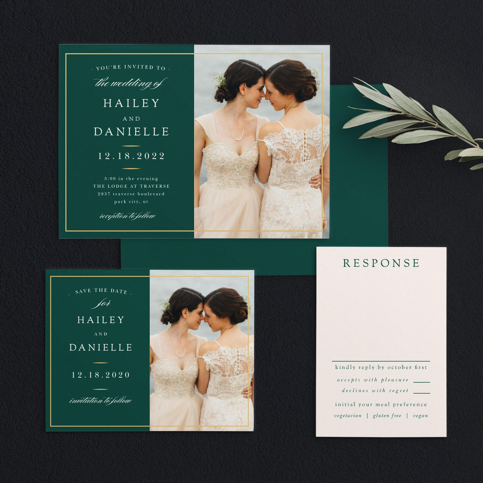 Delicate Frame Response Cards by Basic Invite