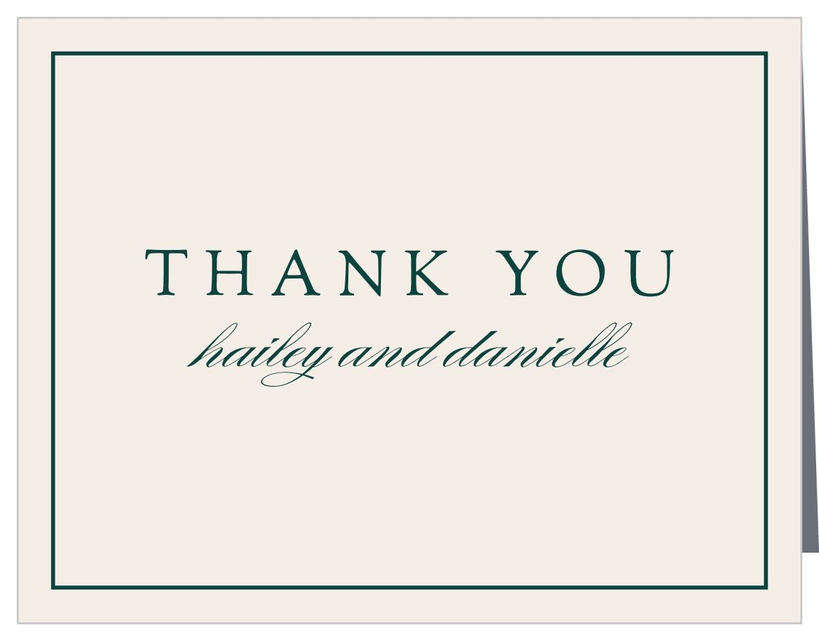 Delicate Frame Wedding Thank You Cards by Basic Invite