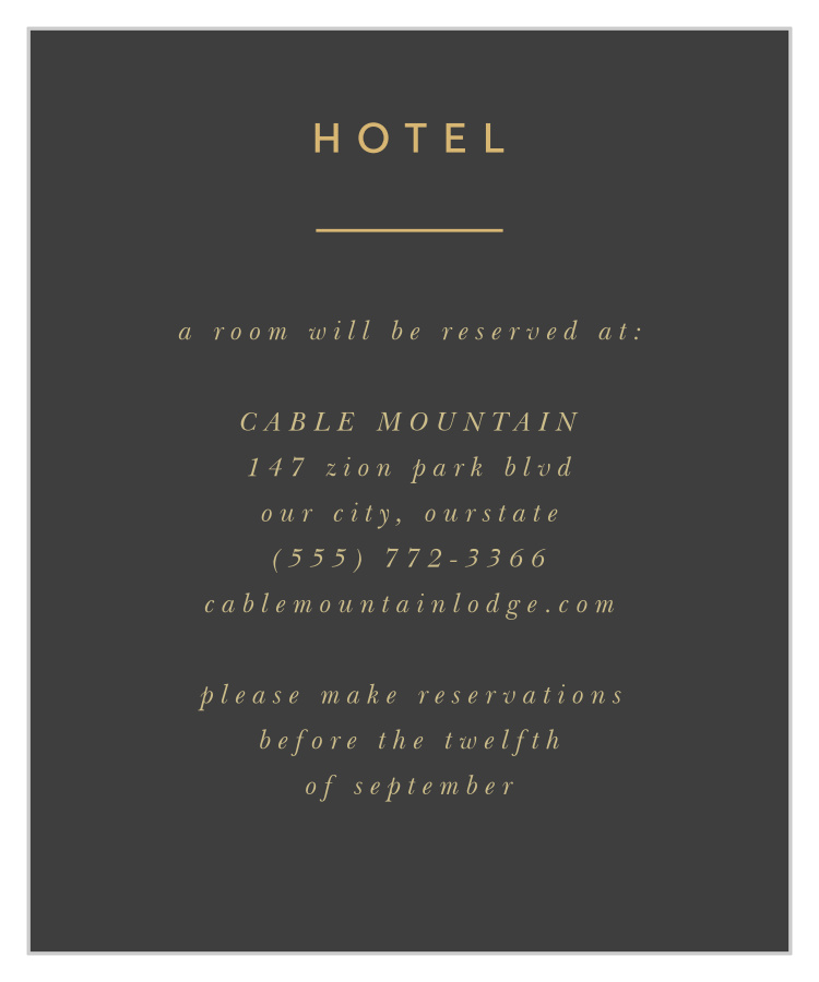 Minimal Band Accommodation Cards by Basic Invite