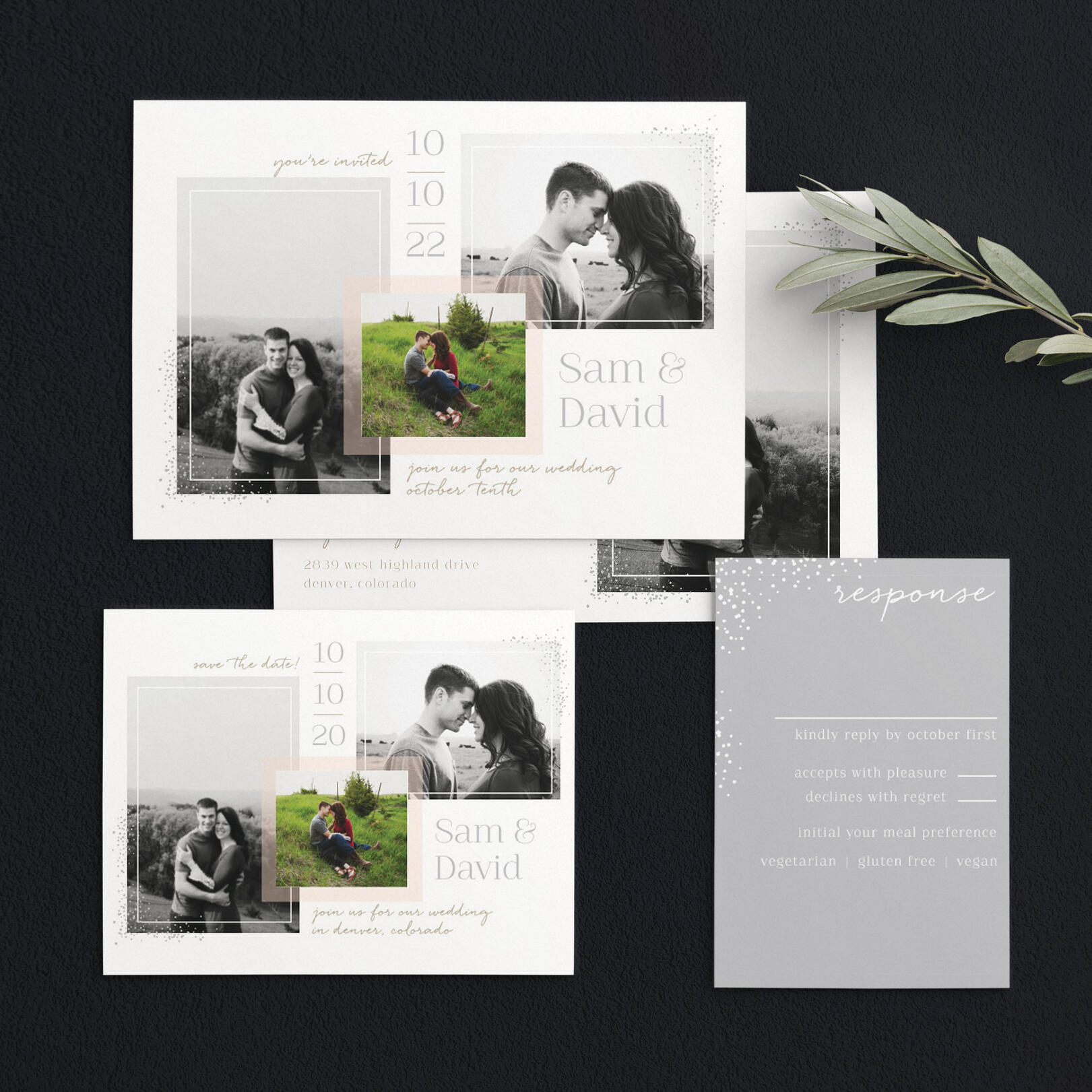Modern Scrapbook Wedding Invitations by Basic Invite