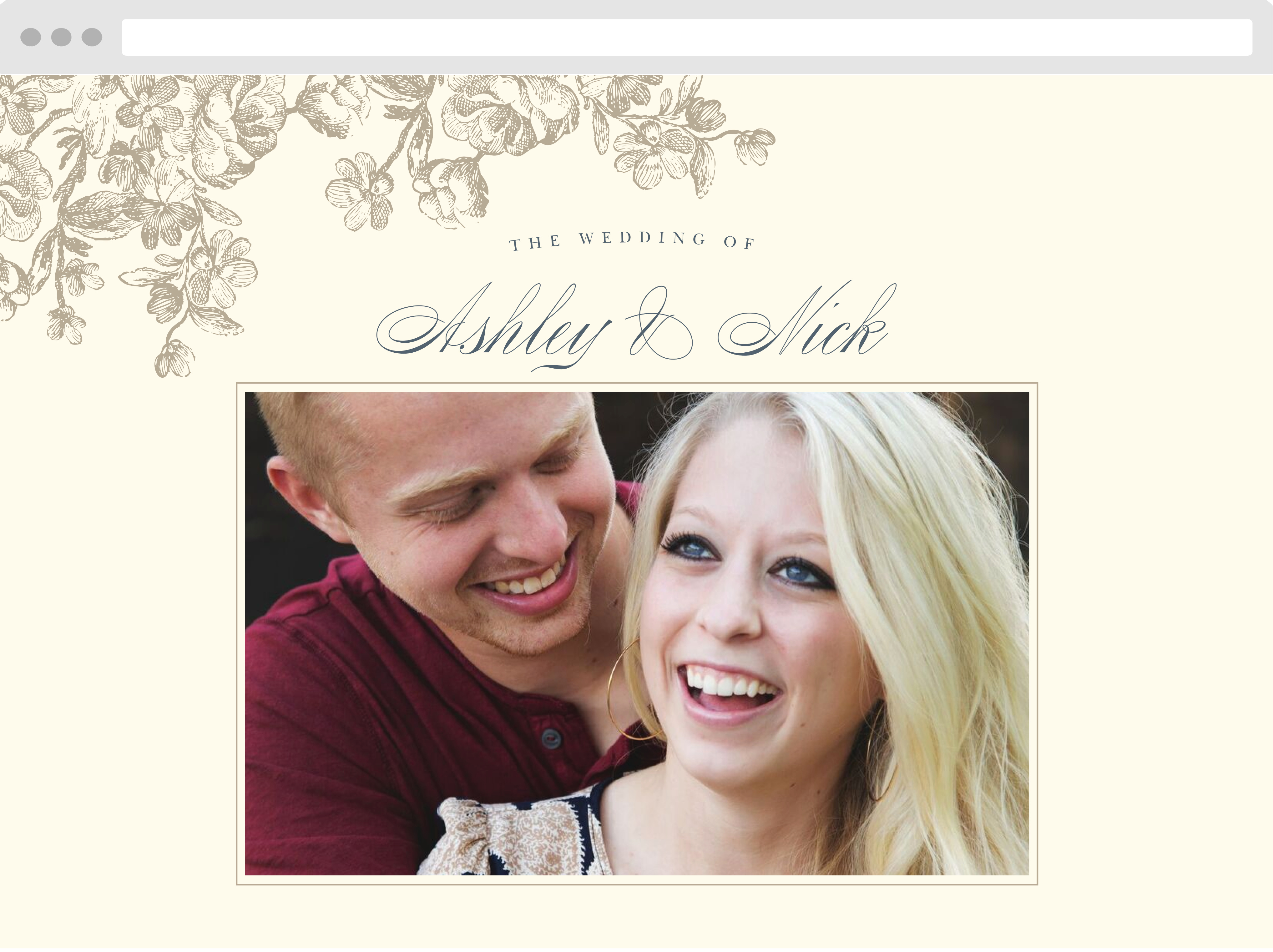 Sketched Botanicals Wedding Website by Basic Invite