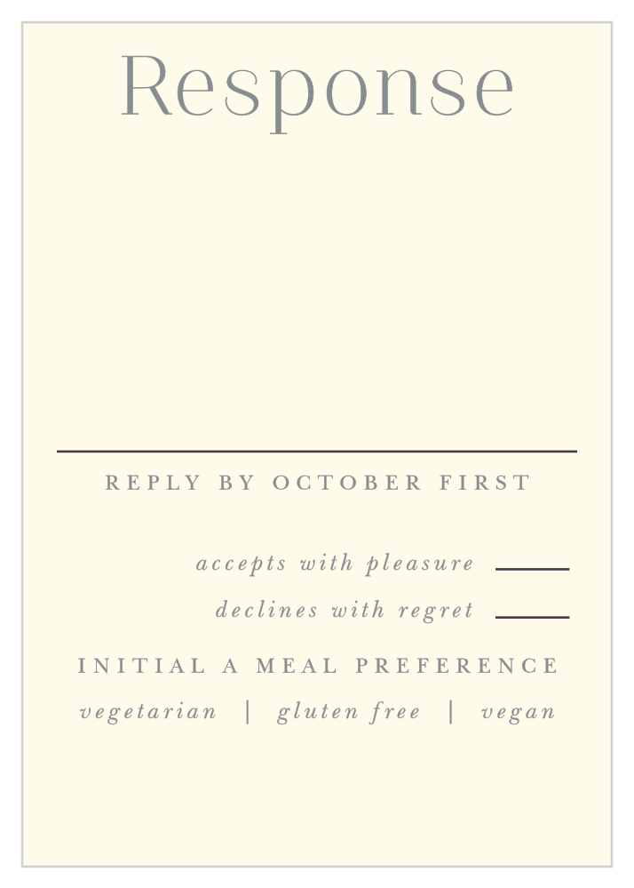 Classic Elegance Response Cards by Basic Invite