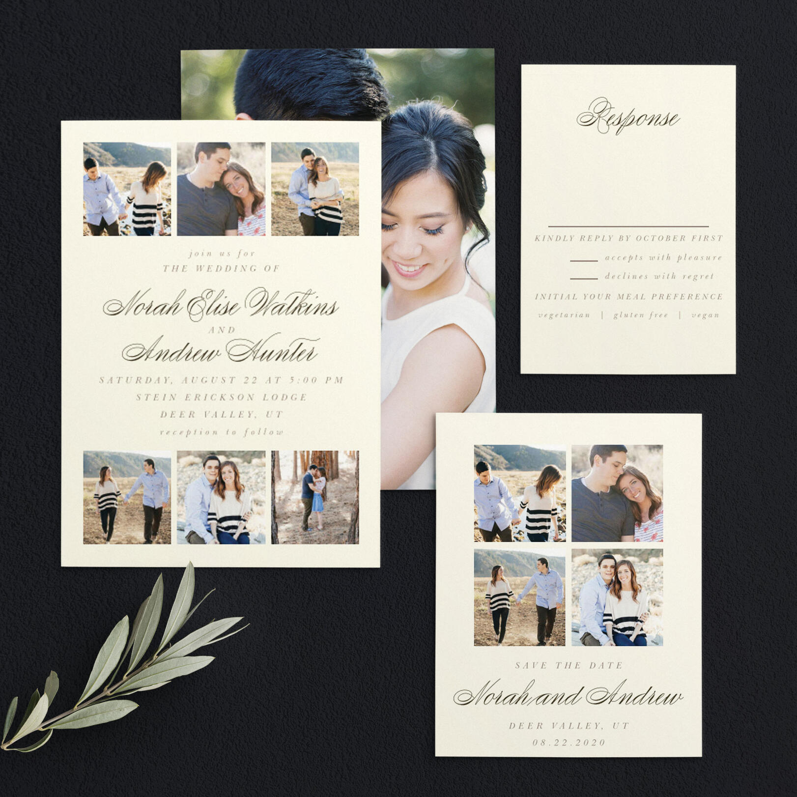 Modern Stacks Wedding Invitations by Basic Invite