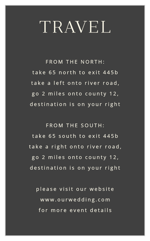 Leafy Label Direction Cards by Basic Invite