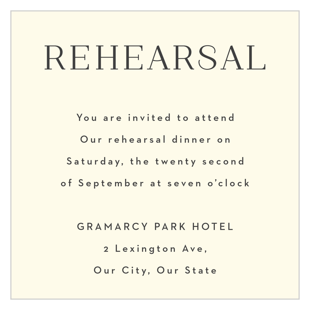 Leafy Label Rehearsal Cards by Basic Invite