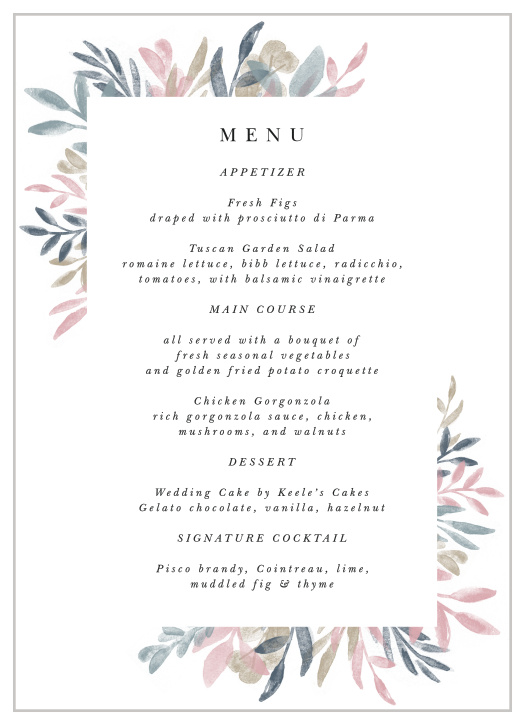Wedding Menus | Design Your Menu Cards Instantly Online!
