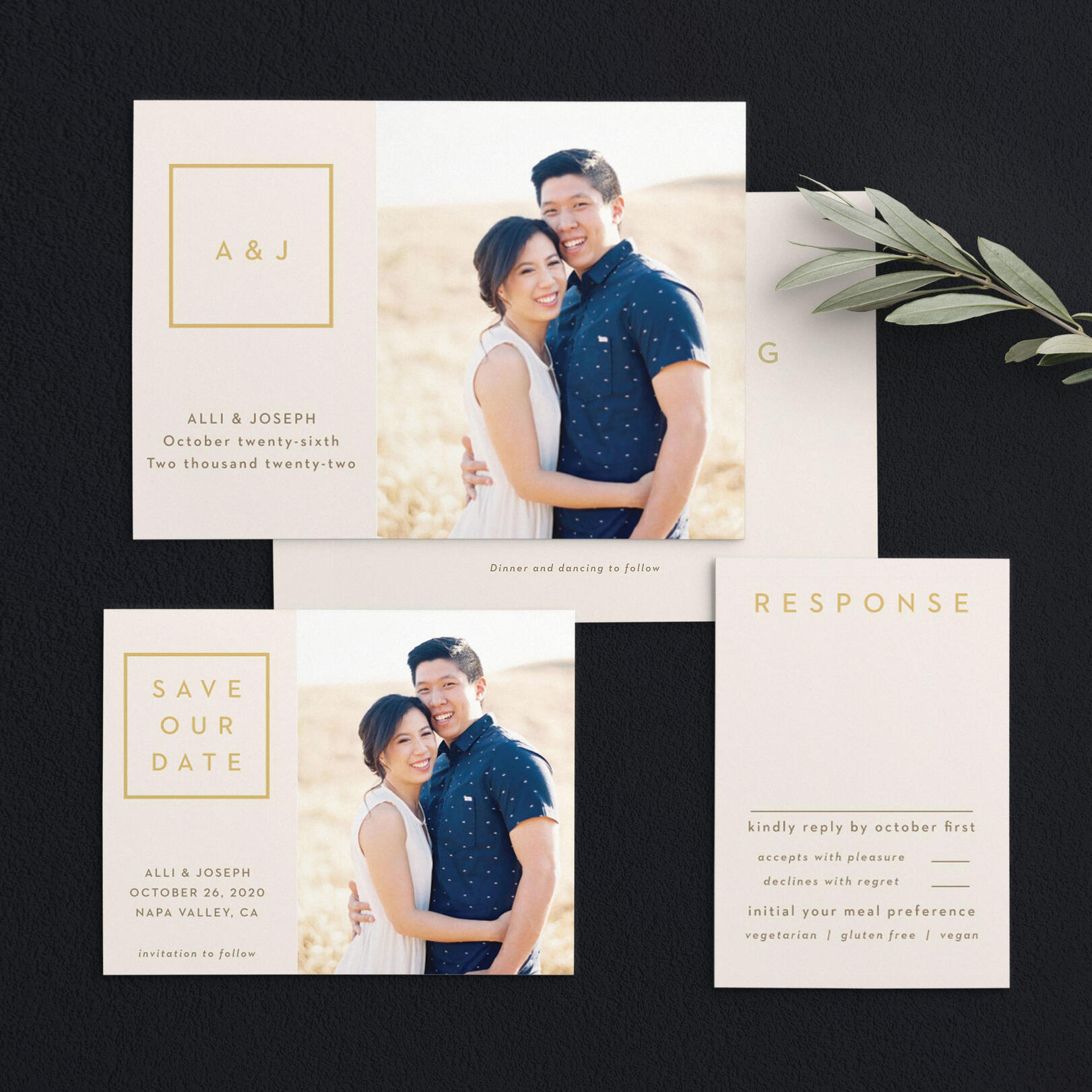 Minimal Block Wedding Invitations by Basic Invite
