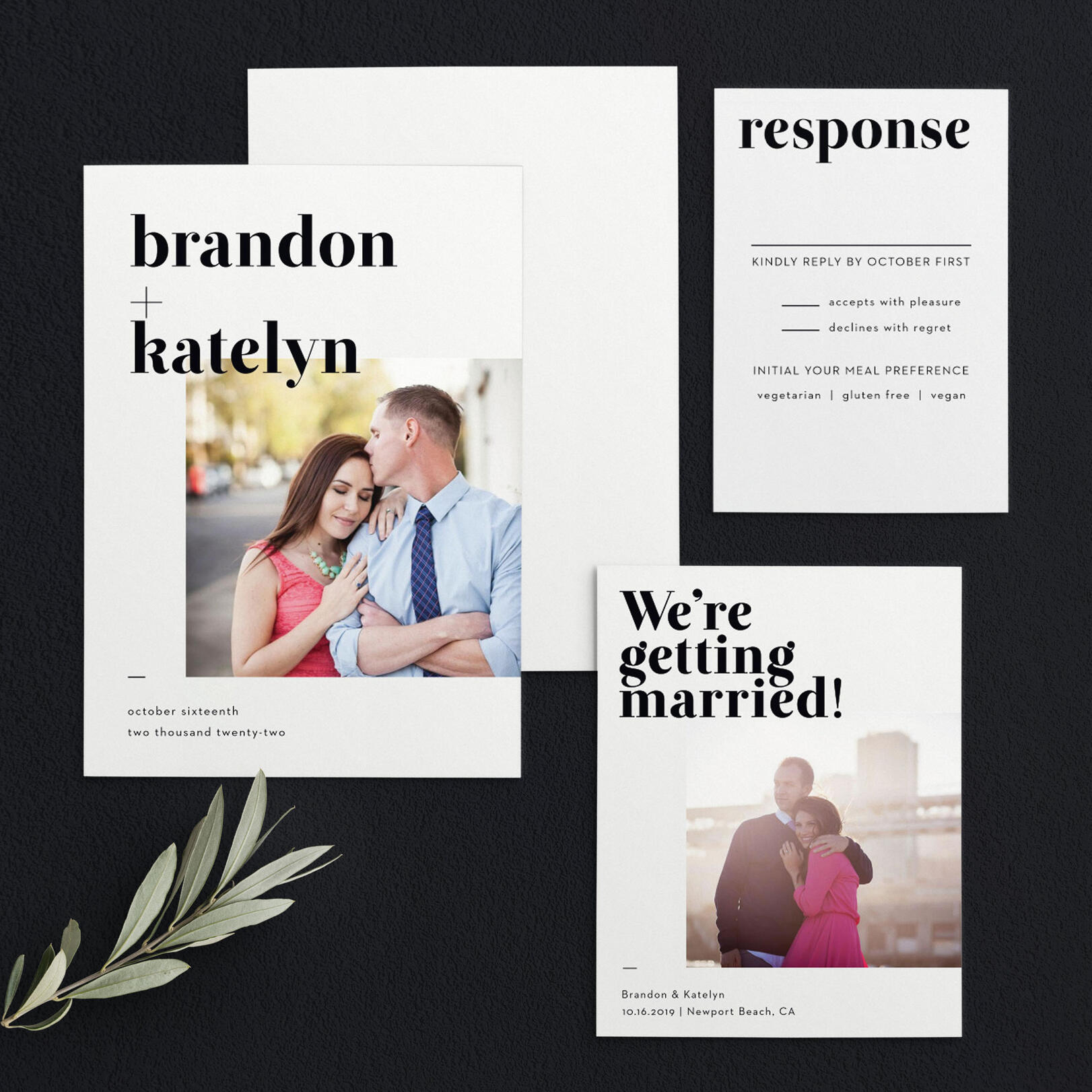 Chic Editorial Save the Date Cards by Basic Invite