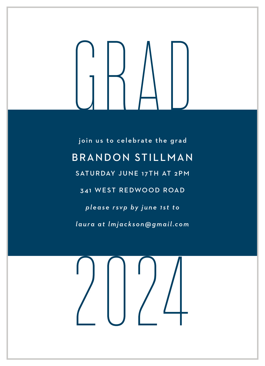 Contemporary Grad Graduation Invitations by Basic Invite