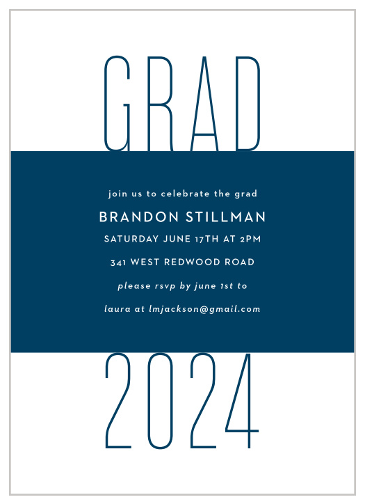 Contemporary Grad Graduation Announcements by Basic Invite