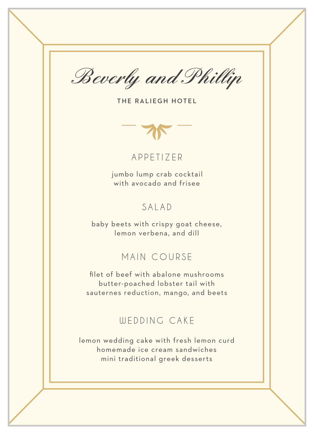 MaeMae's Beverly Wedding Menus by Basic Invite