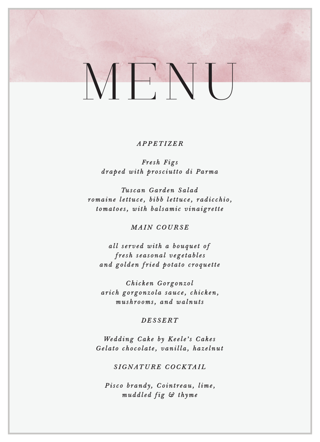 Colorful Band Wedding Menus by Basic Invite