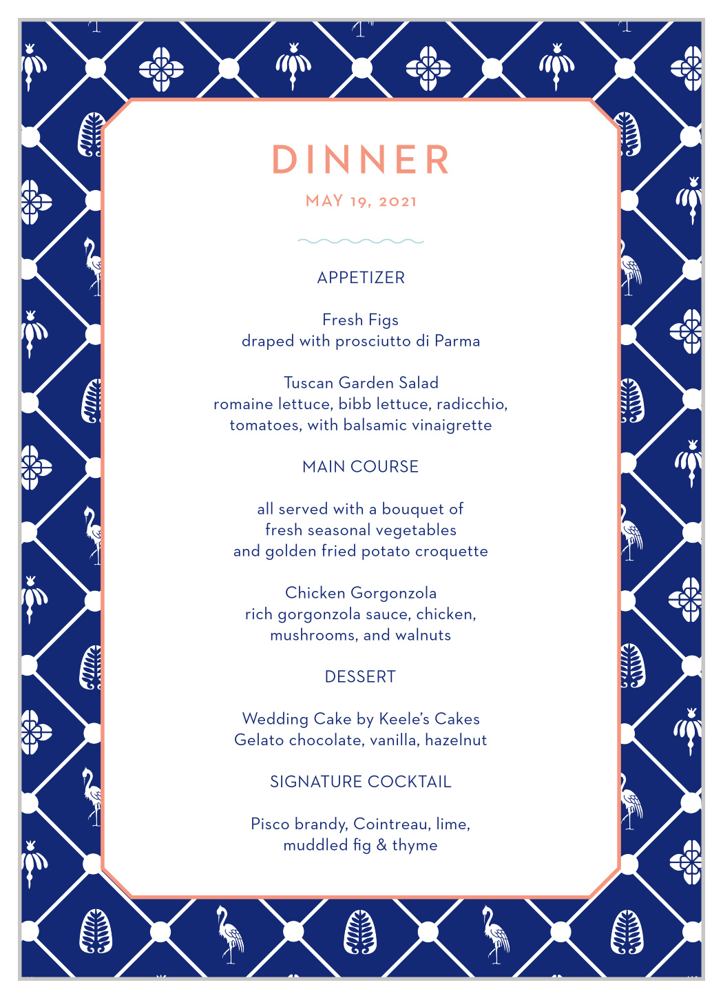 MaeMae's Roxy Wedding Menus by Basic Invite