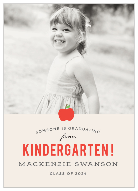 Kindergarten Apple Graduation Invitations by Basic Invite