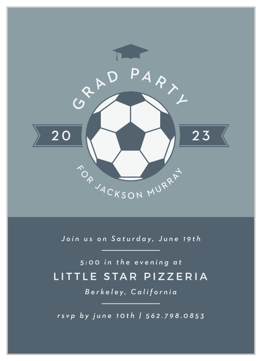 Soccer Ball Graduation Thank You Cards by Basic Invite
