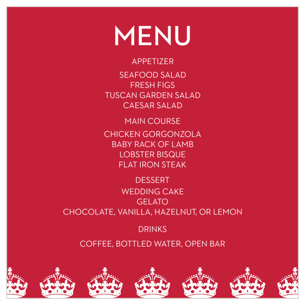 Royal Crown Wedding Programs by Basic Invite