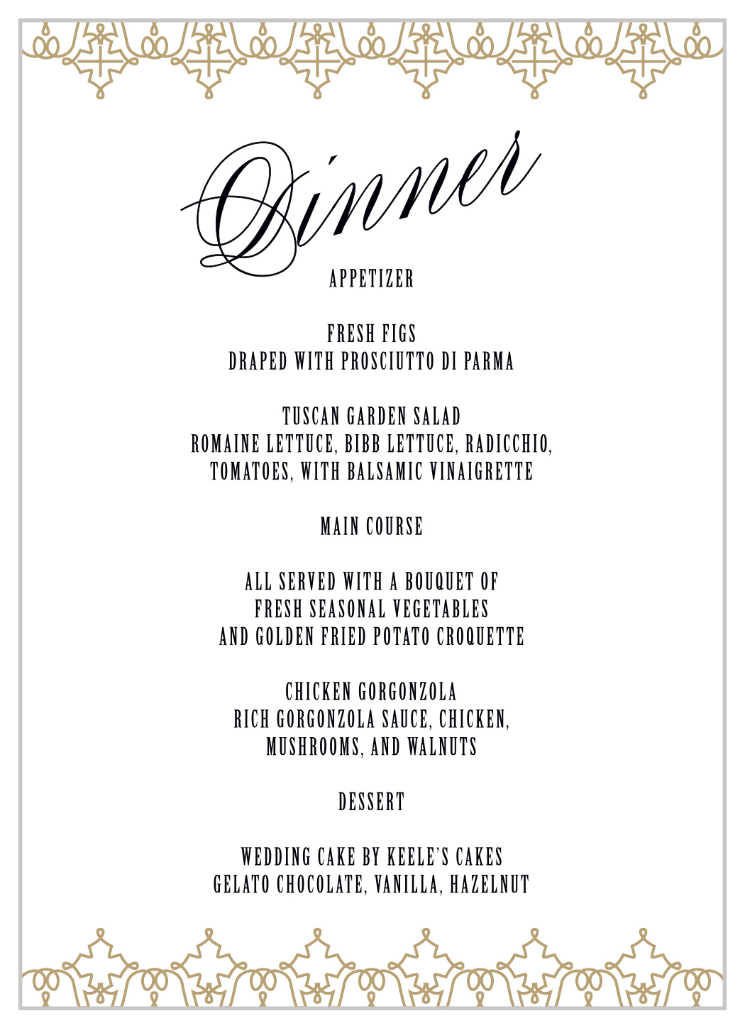 MaeMae's Smith Wedding Menus by Basic Invite