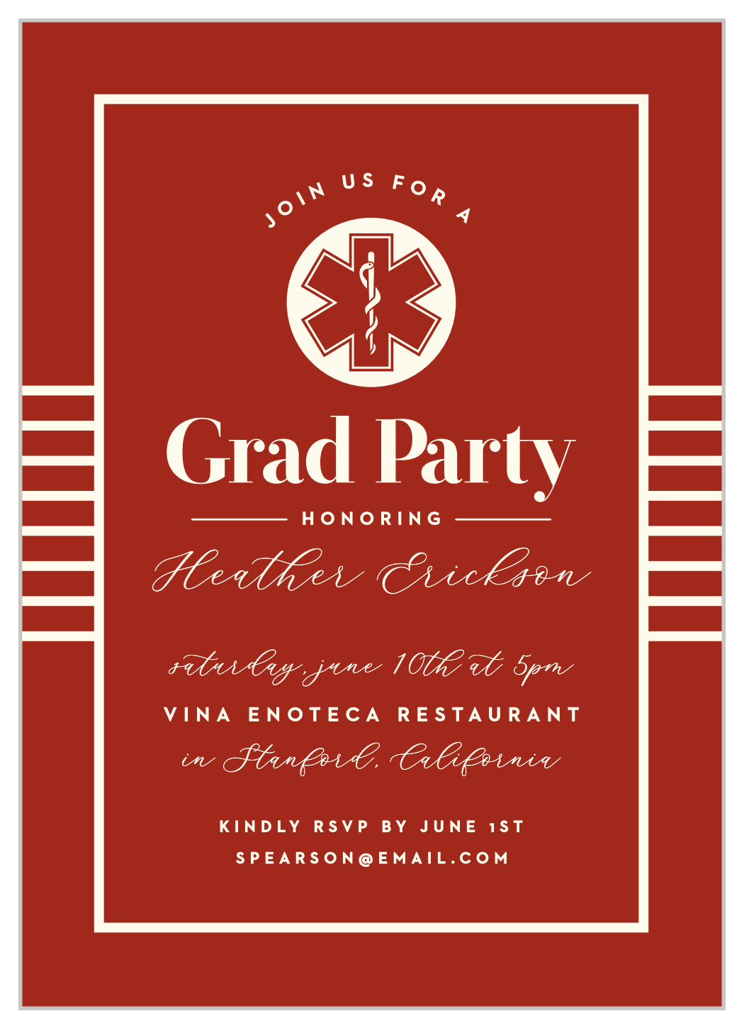 Paramedic Cross Graduation Invitations by Basic Invite