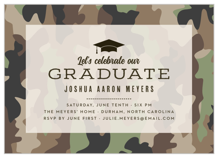 Camo Graduation Announcements & Invitations - Match Your Color & Style ...