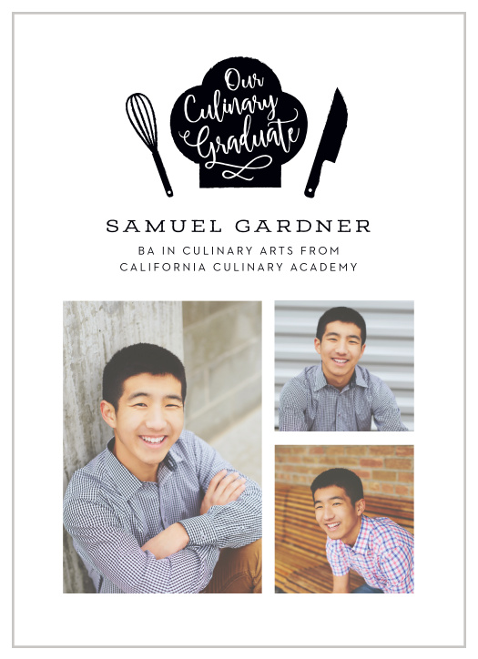 Chef's Hat Graduation Thank You Cards by Basic Invite