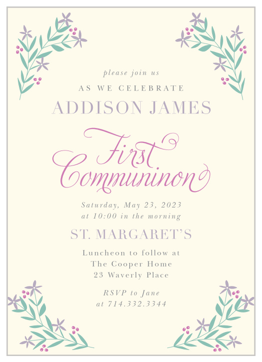 First Communion Invitations | 15% Off Super Cute Designs
