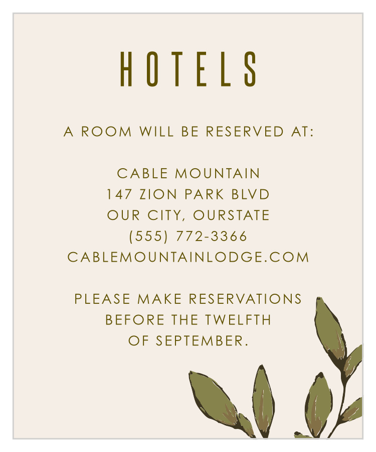 Whimsical Wonderland Wedding Accommodation Cards by Basic Invite